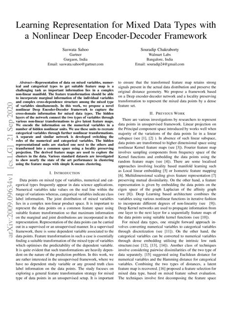 Learning Representation For Mixed Data Types With A Nonlinear Deep