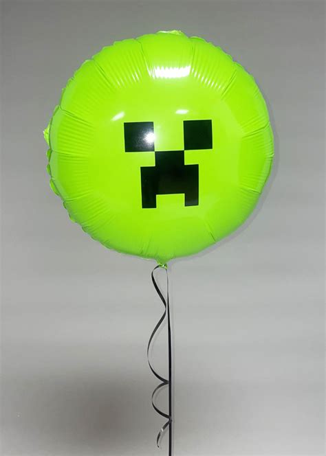 Personalised Minecraft Creeper Green Birthday Helium Balloon [2141 5wehl P Pers] Struts Party