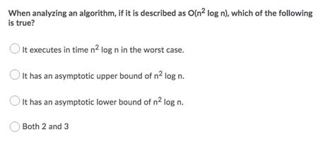 solved when analyzing an algorithm if it is described as