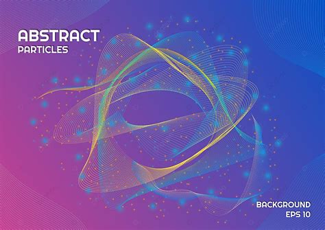 Abstract Particle Background Aurora Design Line Complex With Light