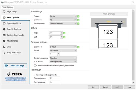 printers driver configuration