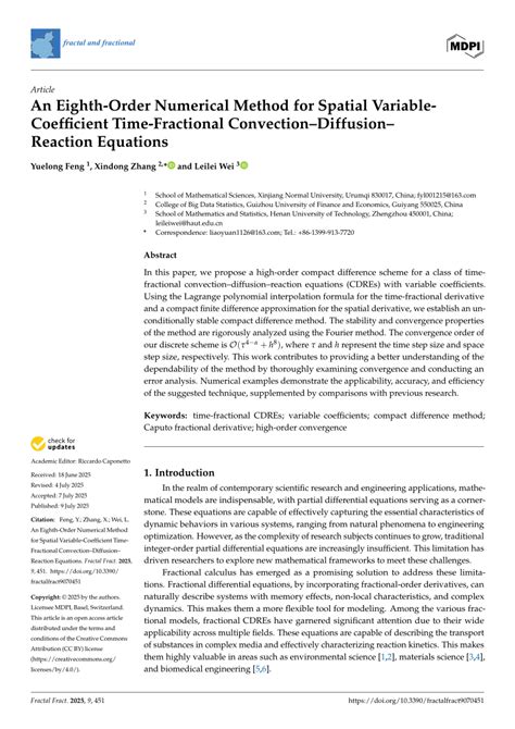 Pdf An Eighth Order Numerical Method For Spatial Variable Coefficient