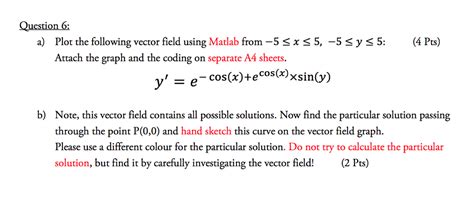 Solved Plot The Following Vector Field Using Matlab From 5 Chegg