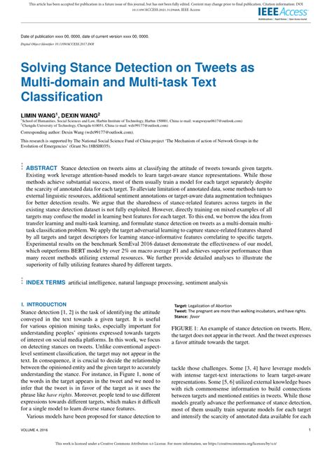 Pdf Solving Stance Detection On Tweets As Multi Domain And Multi Task Text Classification