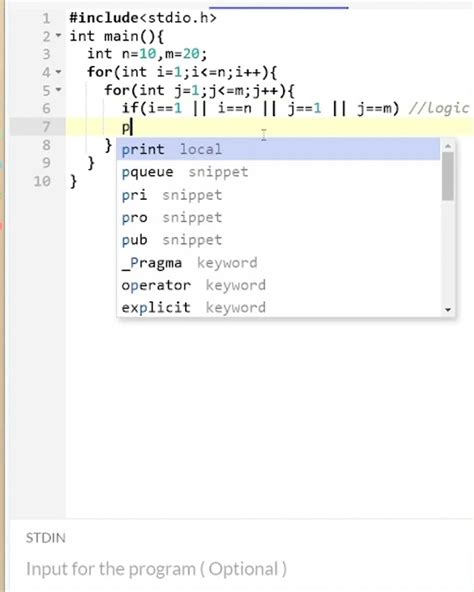 Hollow Square Patternpattern Coding Shortcoding Codingtechnique