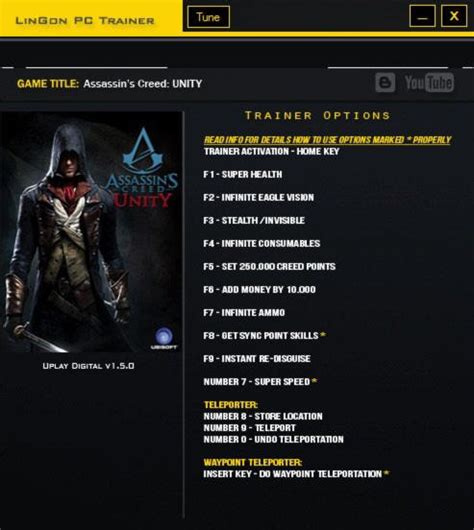 Assassins Creed Unity Trainer 13 V1 5 0 Lingon Download Cheats