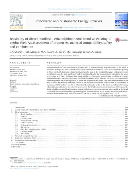 Pdf Feasibility Of Dieselbiodieselethanolbioethanol Blend As Existing Ci Engine Fuel An