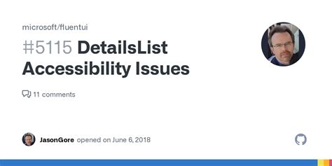 Detailslist Accessibility Issues · Issue 5115 · Microsoftfluentui · Github
