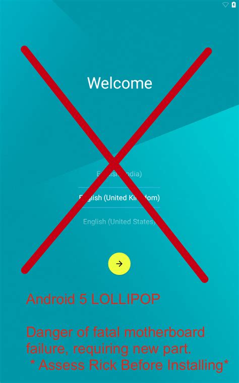 Nexus Repair And Fixes Nexus Android OS LOLLIPOP Installation WARNING