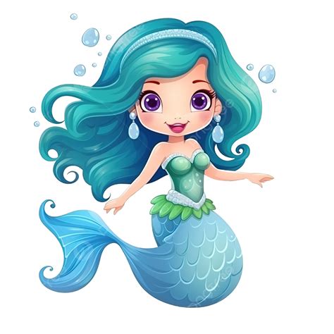 귀여운 만화 인어 공주님 꼬리 요정 Png 일러스트 및 이미지 에 대한 무료 다운로드 Pngtree