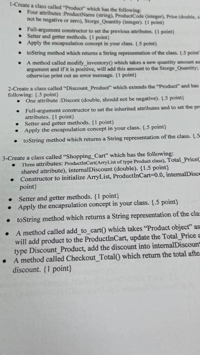 solved 1 create a class called product which has the