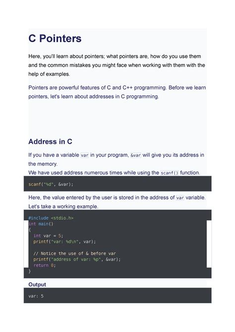 2 C Pointers 02nov2022 Nil C Pointers Here Youll Learn About
