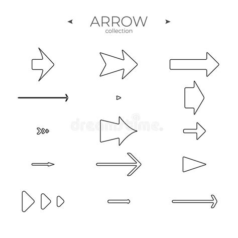 Line Arrow Icon Set Line Icons Collection Modern Vector Symbols