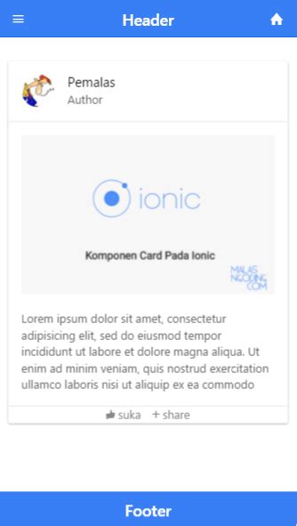 Tutorial Ionic Part 5 Membuat Komponen Card Pada Framework Ionic