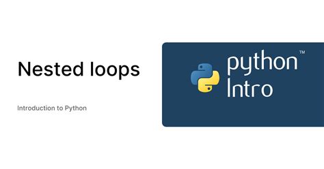 Nested Loops Introduction To Python