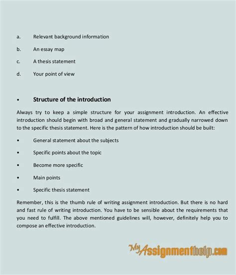How To Write The Introduction For An Assignment