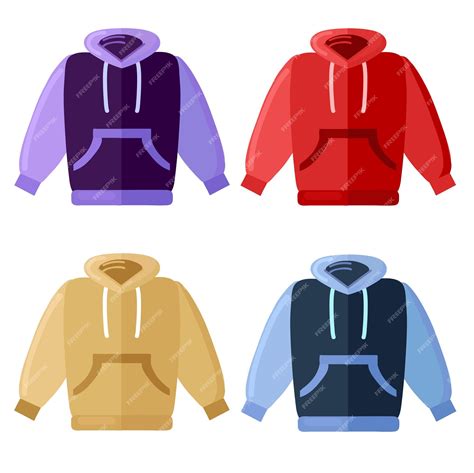 Premium Vector | Hoodie icon clipart set isolated vector illustration
