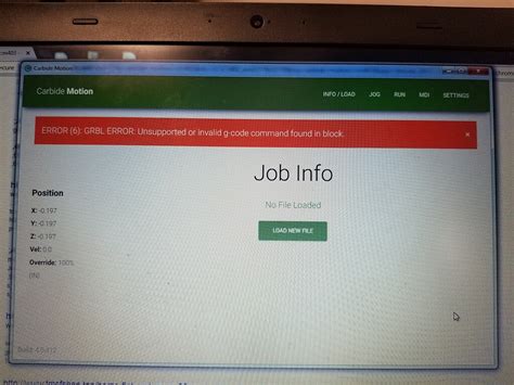 Need Help Grbl Error Unsuported Or Invalid G Code Command Found In