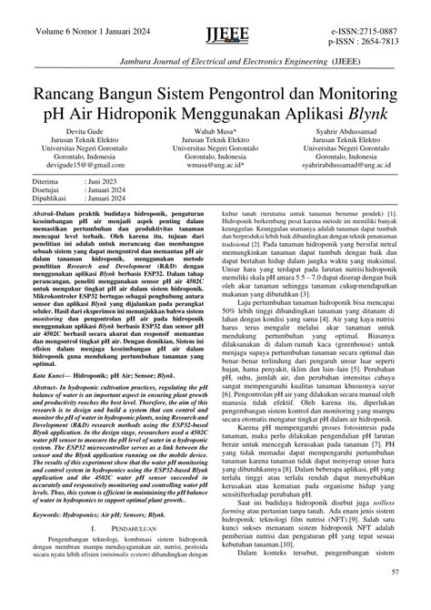 pdf rancang bangun sistem pengontrol dan monitoring ph air hidroponik menggunakan aplikasi blynk