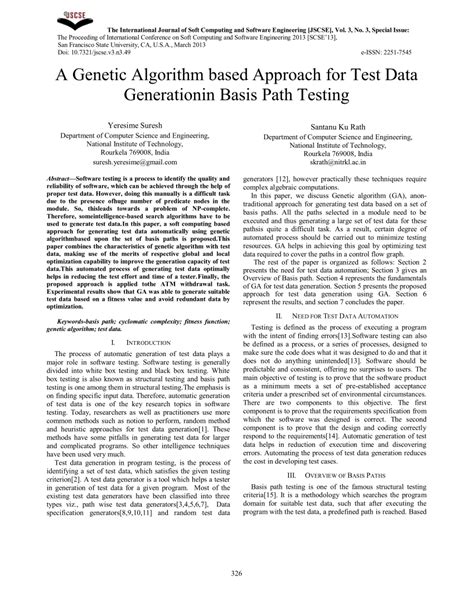 Pdf A Genetic Algorithm Based Approach For Test Data Generation In Basis Path Testing