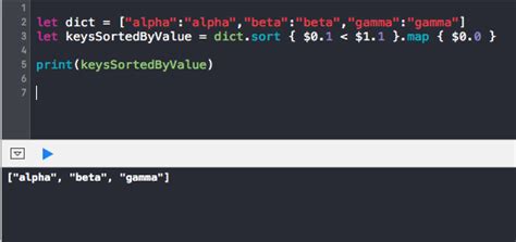 Sorting Swift2 Get Array Of Keys From Dictionary Sorted By Values
