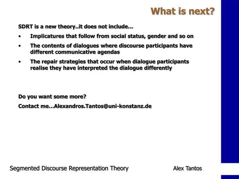 Ppt Segmented Discourse Representation Theory A Theory Of Discourse Interpretation Powerpoint