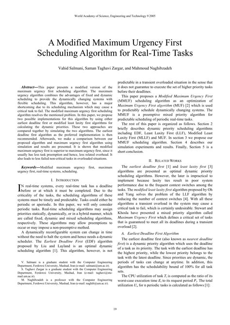 Pdf A Modified Maximum Urgency First Scheduling Algorithm For Real