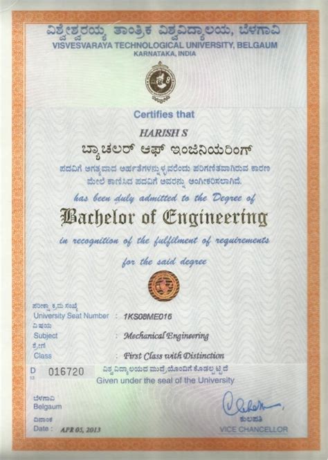 Original Degree Certificate