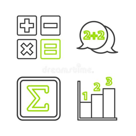 Set Line Graph Schedule Chart Diagram Sigma Symbol Equation Solution And Calculator Icon