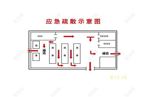 疏散通道平面图 楼层消防疏散平面图 楼层疏散示意图 大山谷图库