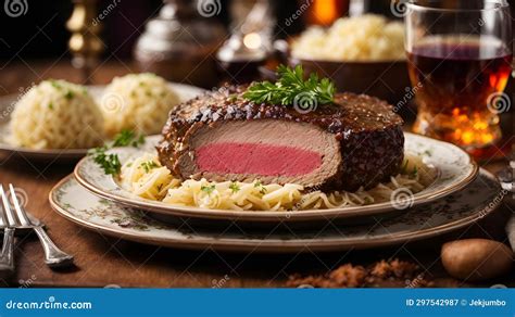 Marinated Venison Steaks Vintage Restaurant Sign Cartoon Vector