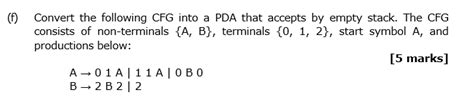 solved convert the following cfg into a pda that accepts by