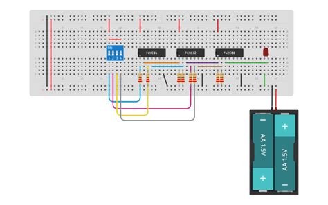 Circuit Design Compuertas Logicas Con Dip Switch Tinkercad