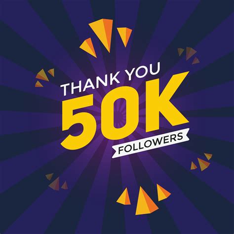 50k Followers Thank You Colorful Celebration Template Social