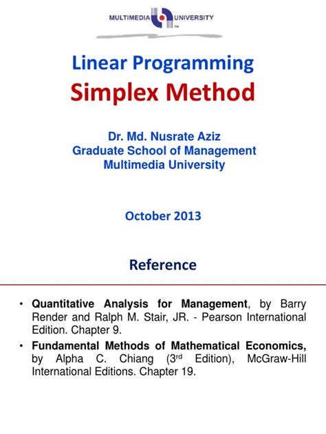 Simplex Method Pdf Equations Mathematical And Quantitative Methods Economics
