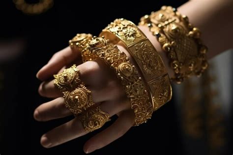 Premium Ai Image Gold Bracelets On The Hands Ai Generated