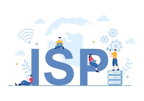 Premium Vector Isp Or Internet Service Provider Illustration With