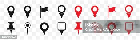 맵 핀 아이콘 집합입니다 Gps 마커 기호 컬렉션 맵 포인터를 매핑합니다 위치 기호 아이콘입니다 벡터 그림입니다 검은색에 대한 스톡 벡터 아트 및 기타 이미지 Istock