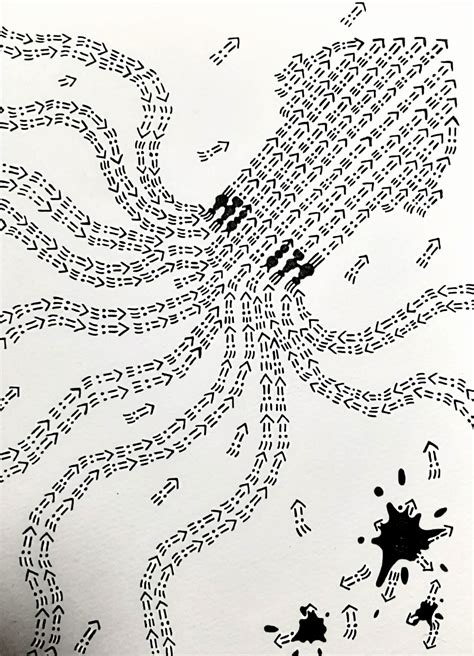 Tenteyu Original Highres Traditional Media Ascii Art Emoji Ink Monochrome Simple