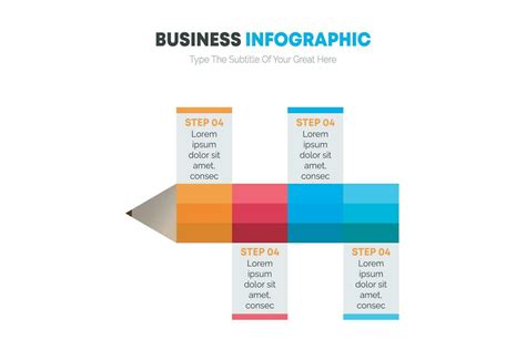 colorful pencil diagram infographic element template vertical row