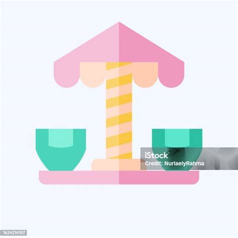 아이콘 회전하는 찻잔입니다 놀이 공원 기호와 관련이 있습니다 플랫 스타일 심플한 디자인 편집 가능 간단한 그림 감정에 대한 스톡 벡터 아트 및 기타 이미지 Istock