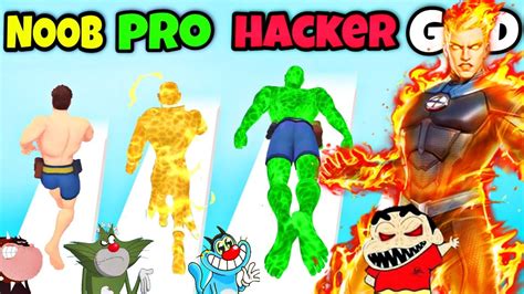 NOOB Vs PRO Vs HACKER Vs GOD In Dna Evolution D Game Oggy Jack Shinchan Bob Daddy Gaming