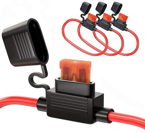 Mcigicm 3 Pack 10 Awg Inline Fuse Holder With 40a Atc Ato Blade Fuse