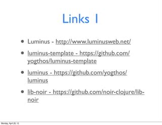 Clojure Web And Luminus PPT
