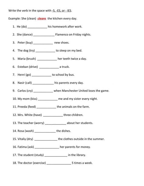 Third Person Singular Verbs Rules