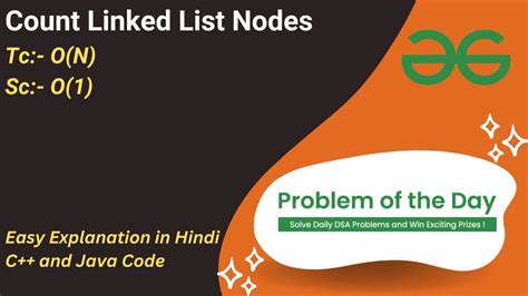 Count Linked List Nodes Linked List GFG POTD C Java Code