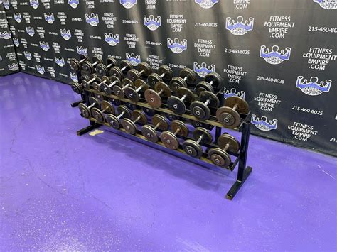 Buy 5 85 Lb Iron Prostyle Dumbbell Set W 2 Matching Racks Online Fitness Equipment Empire