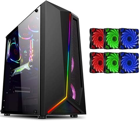 Amazon Com HDYD Gaming Case Mid Tower PC Gaming Case ATX M ATX ITX Front I O USB Port
