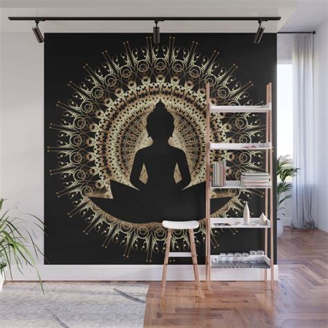 Meditating Buddha Art Wall Mural By Blue Maple 8 X 8 Zen Wall Art