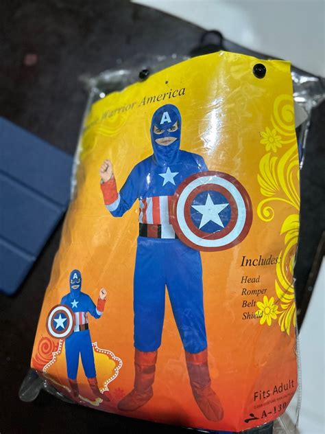 Captain America Costume Mens Fashion Activewear On Carousell